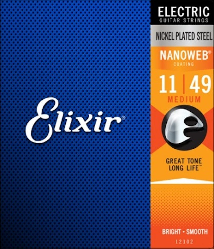 ELIXIR Nanoweb Electric Guitar Strings – Medium 11-49 Gauge (Single Pa ...